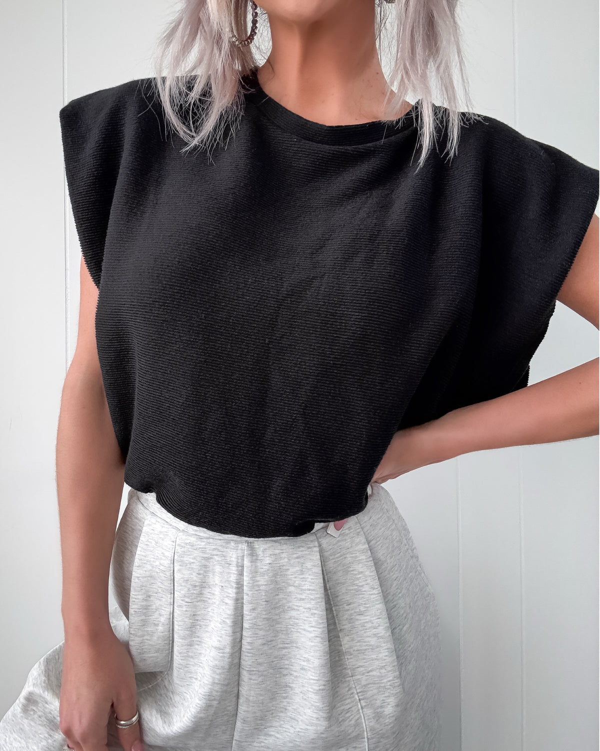 Complete Trust Elastic Hem Crop Top - Black | Bar T Boutique LLC