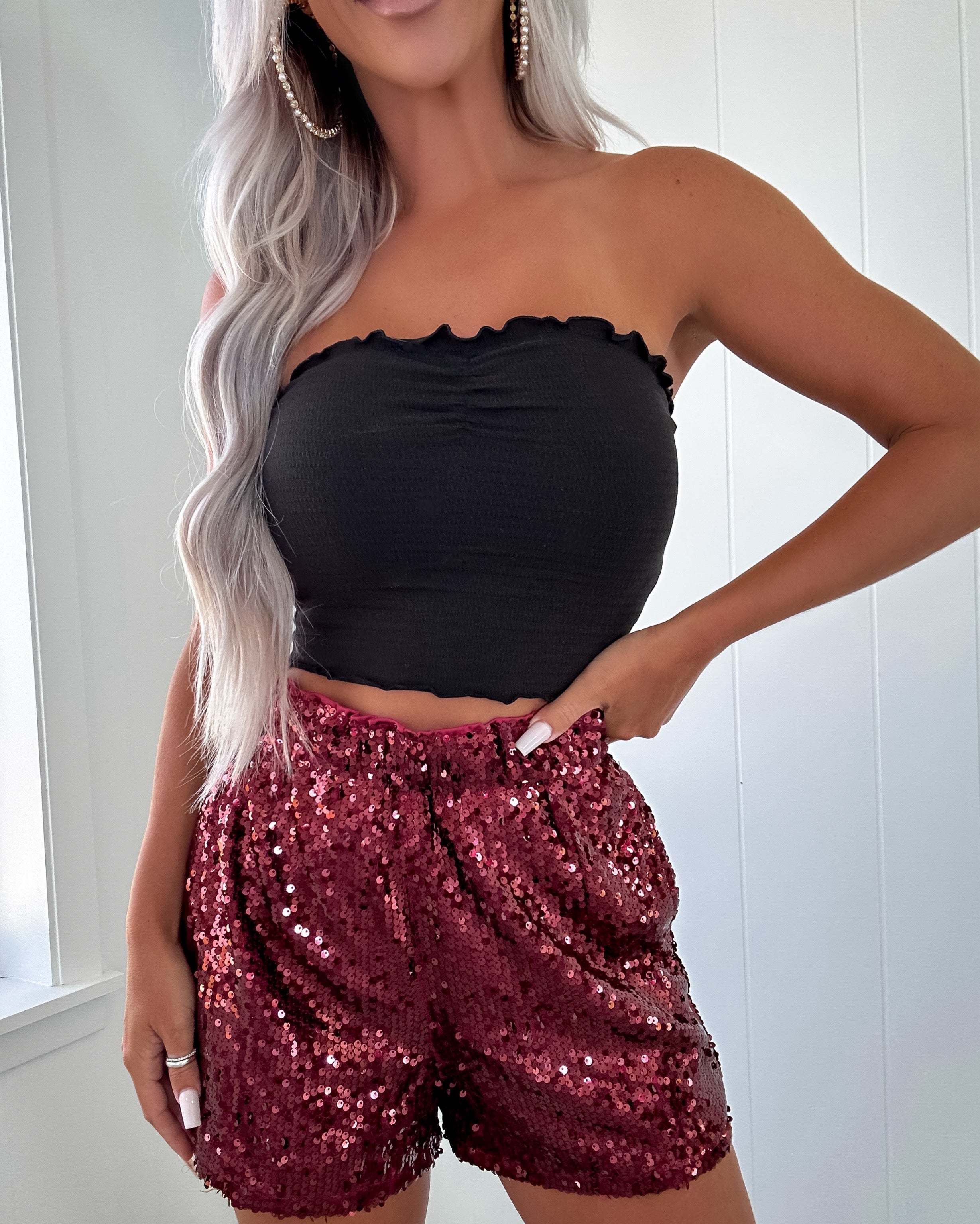 Daydreamer Smocked Crop Top - Black | Bar T Boutique LLC