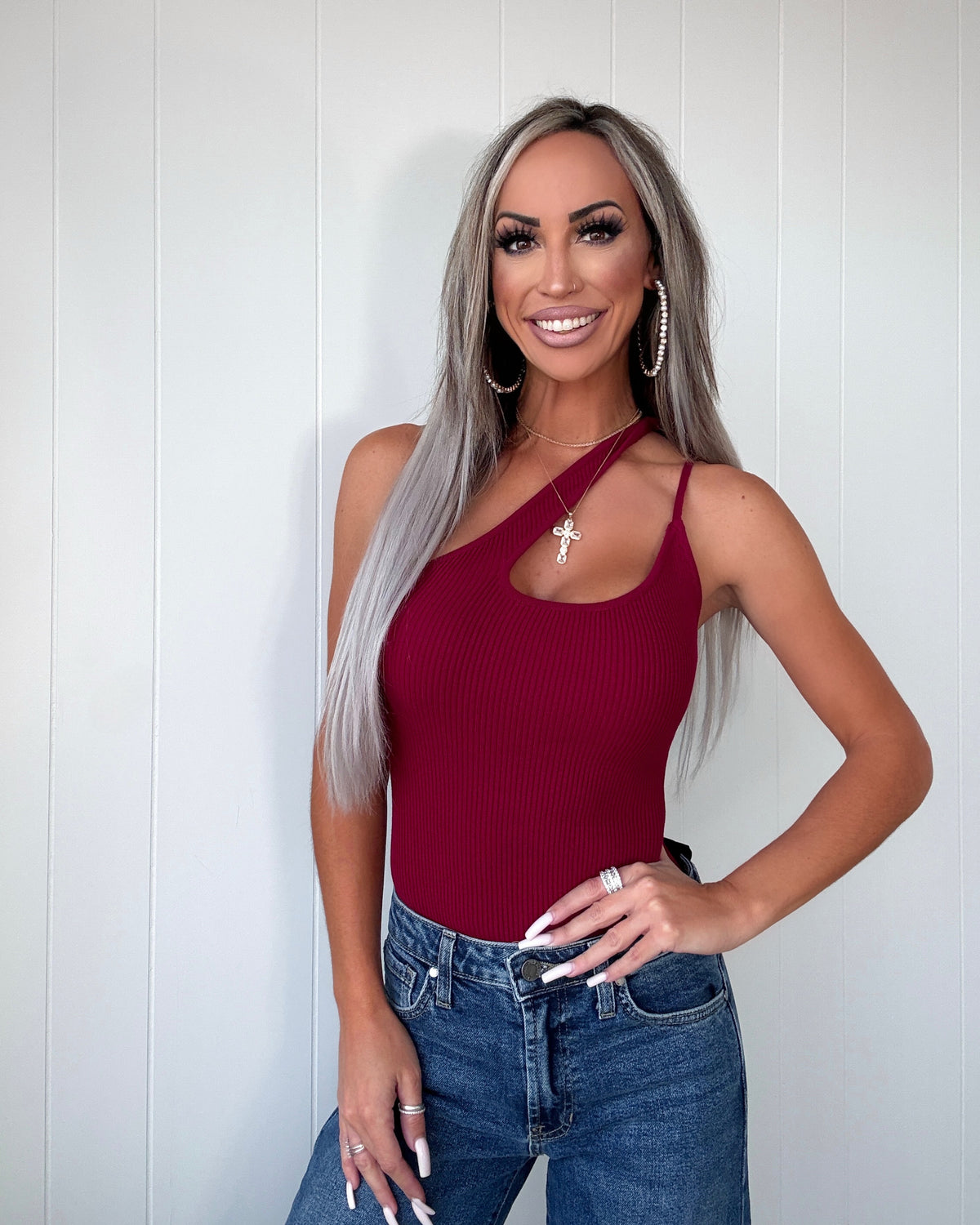 Cut To The Chase Bodysuit - Ruby | Bar T Boutique LLC