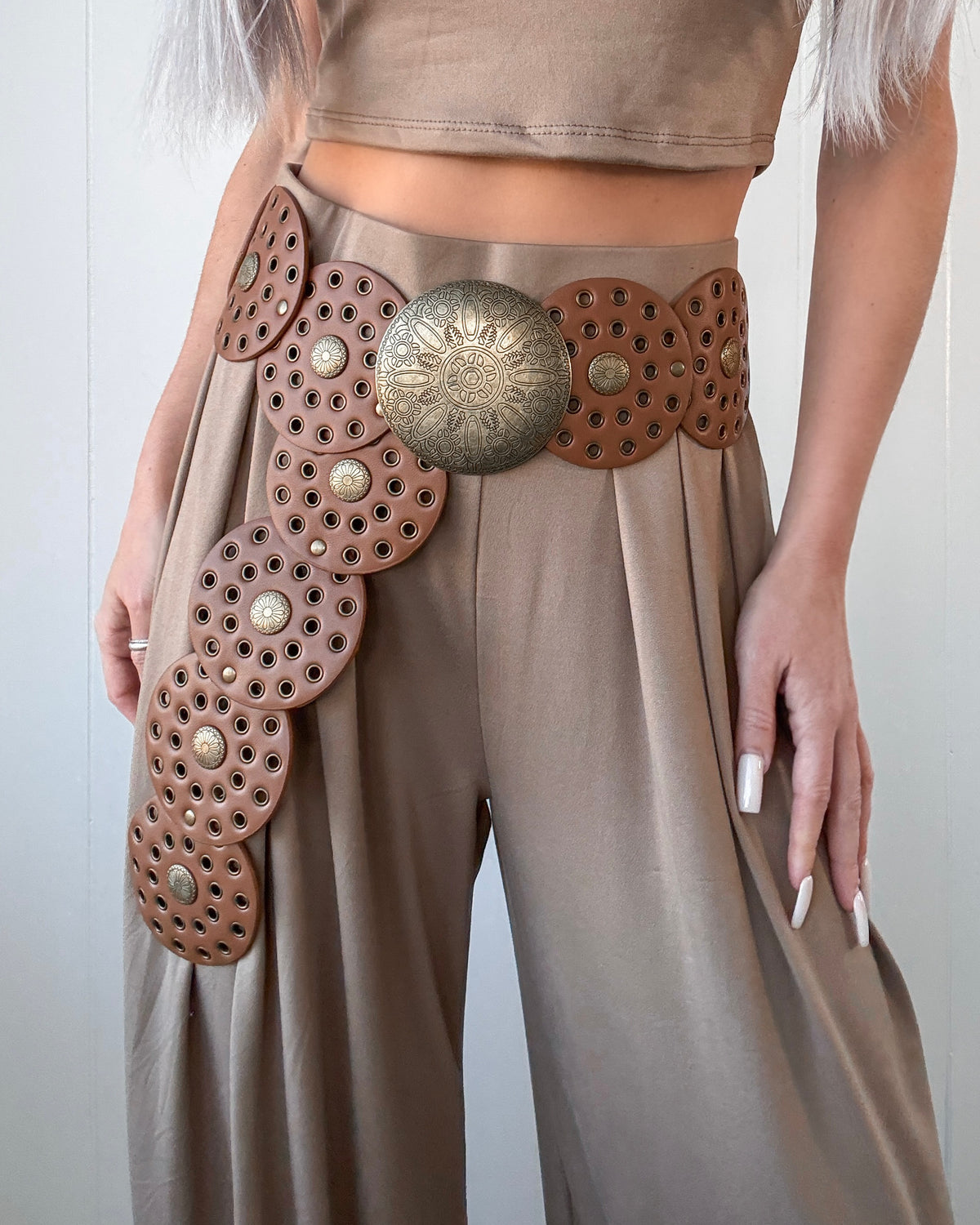 Western Bohemian Disc Belt - Brown | Bar T Boutique LLC