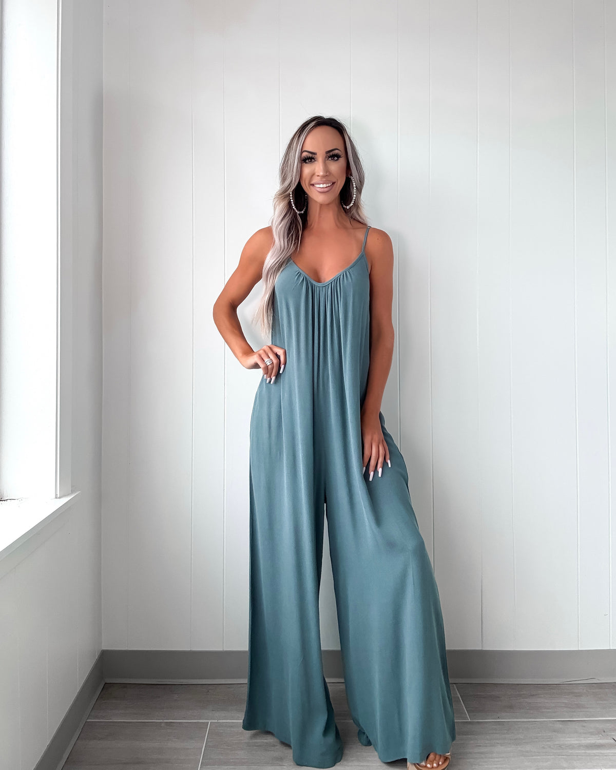 Easy Elegance Wide Leg Jumpsuit - Seal Blue | Bar T Boutique LLC