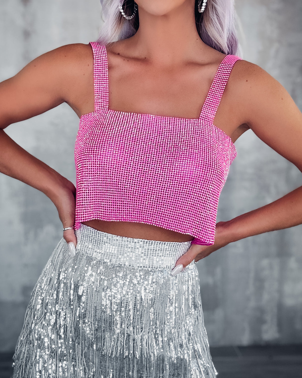 Rock 'n' Roll Studded Open Back - Fuchsia | Bar T Boutique LLC